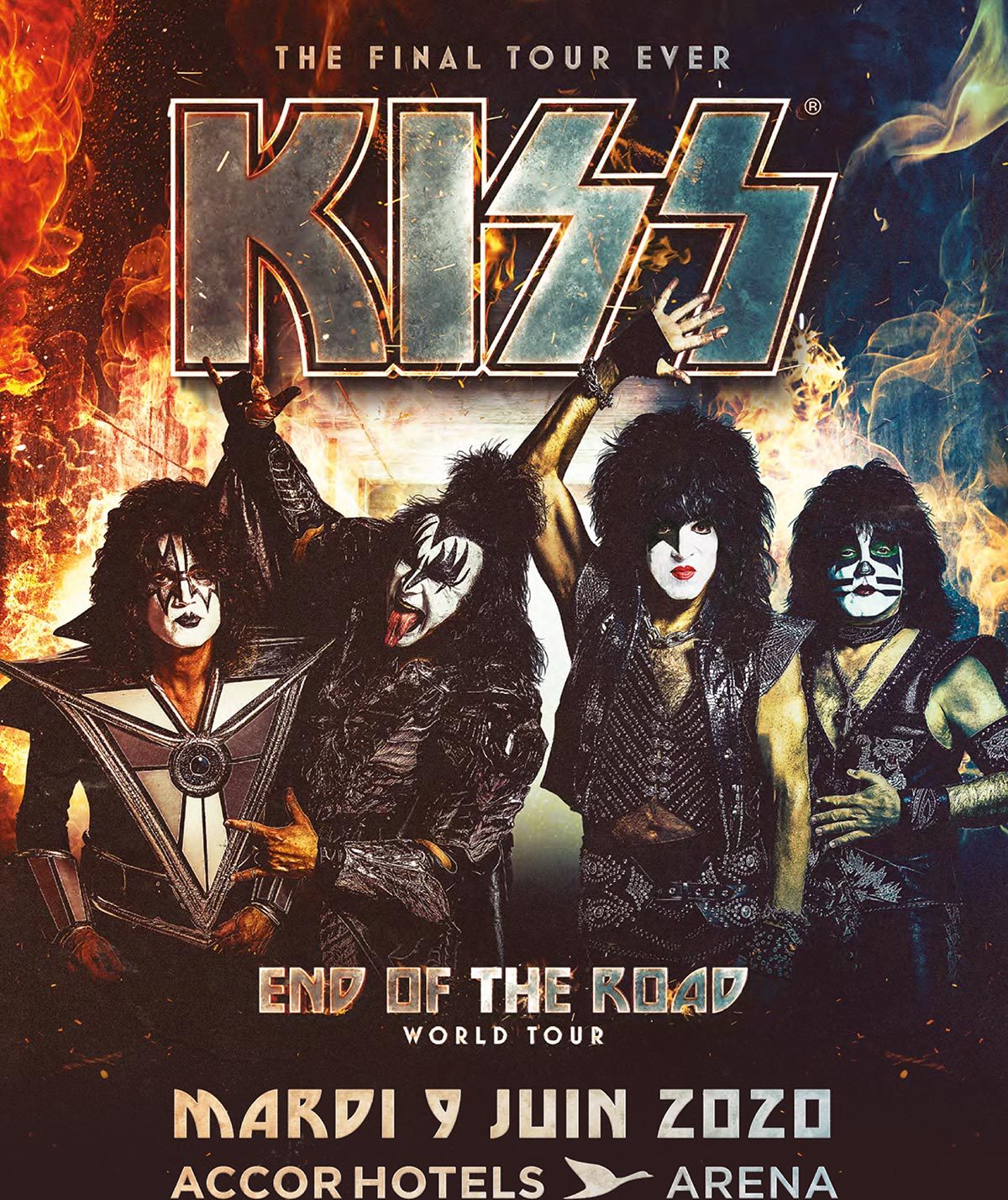 Kiss en concert à l’AccorHotels Arena le 9 juin 2020